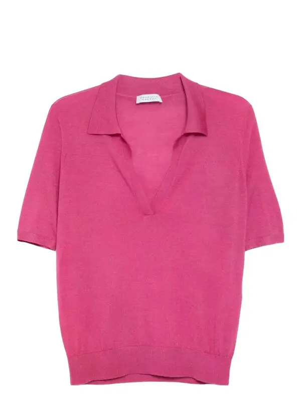 Gabriela Hearst V-neck Polo Top - Pink