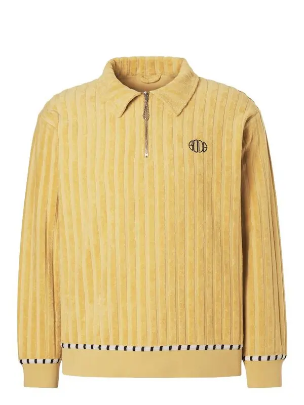BODE Croquet Ground Cotton Terry Sweater - Yellow