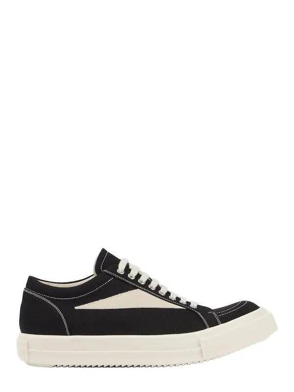 Rick Owens Suede-trimmed Canvas Sneakers - Black