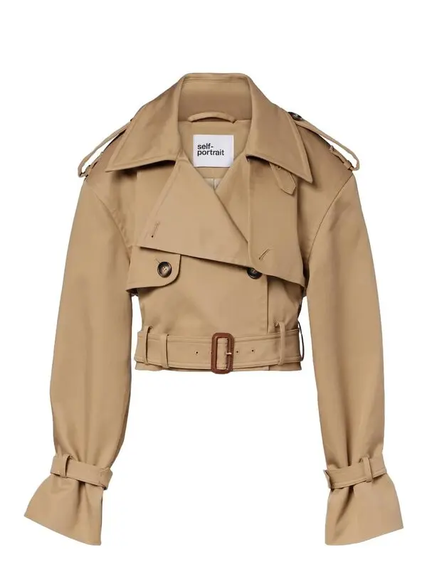 SELF-PORTRAIT Cropped Jacket - Beige
