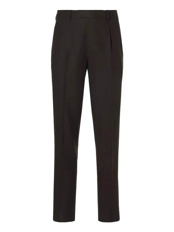 Zegna Straight Linen Trousers - Brown