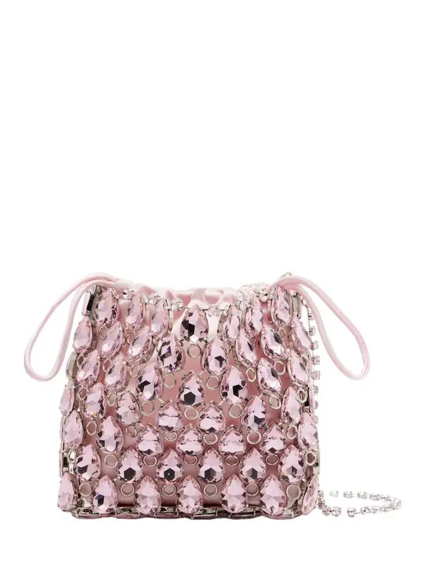SELF-PORTRAIT Mini Embellished Chainmail Clutch - Pink
