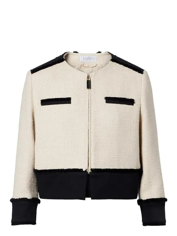 Max Mara Pagaia Cotton And Linen-blend Jacket - Beige