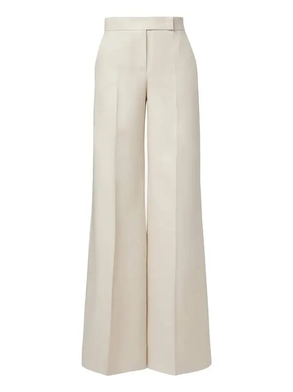Max Mara Badesse High-rise Wide-leg Linen Pants - Beige