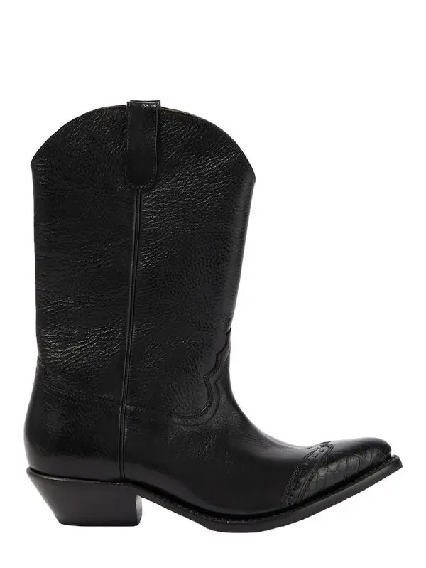Our Legacy Consultant Leather Cowboy Boots - Black