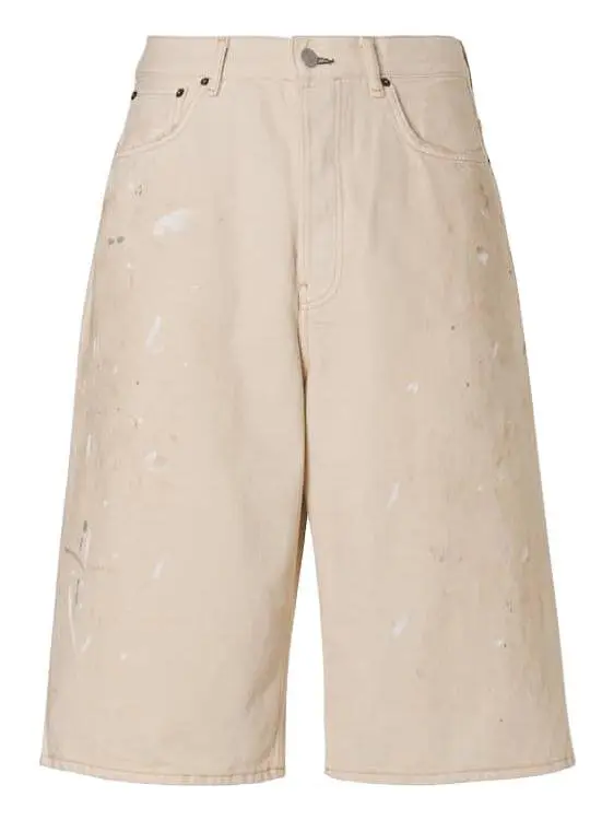 Acne Studios Distressed Bermuda Shorts - White