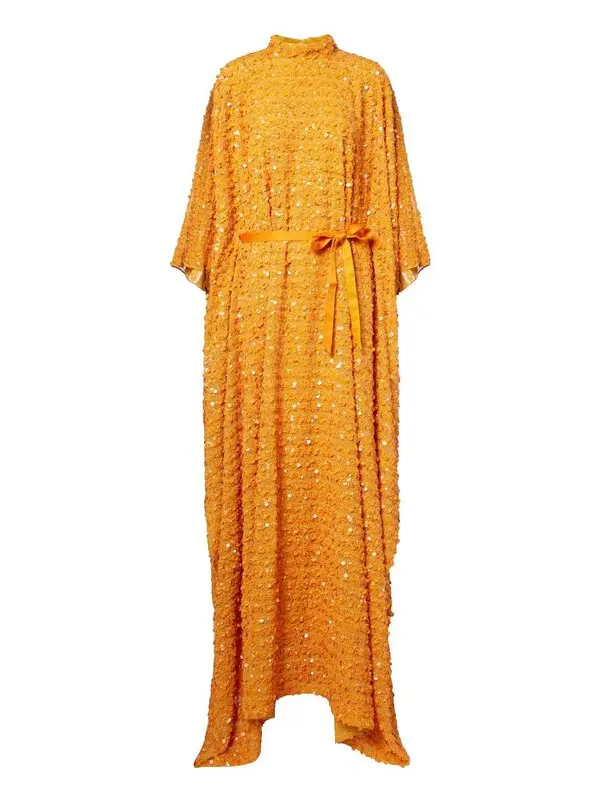 TALLER MARMO Caracciolo Sequined Kaftan - Orange