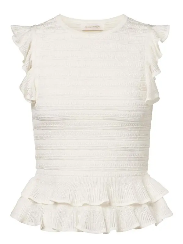 Zimmermann Luna Ruffled Top - White