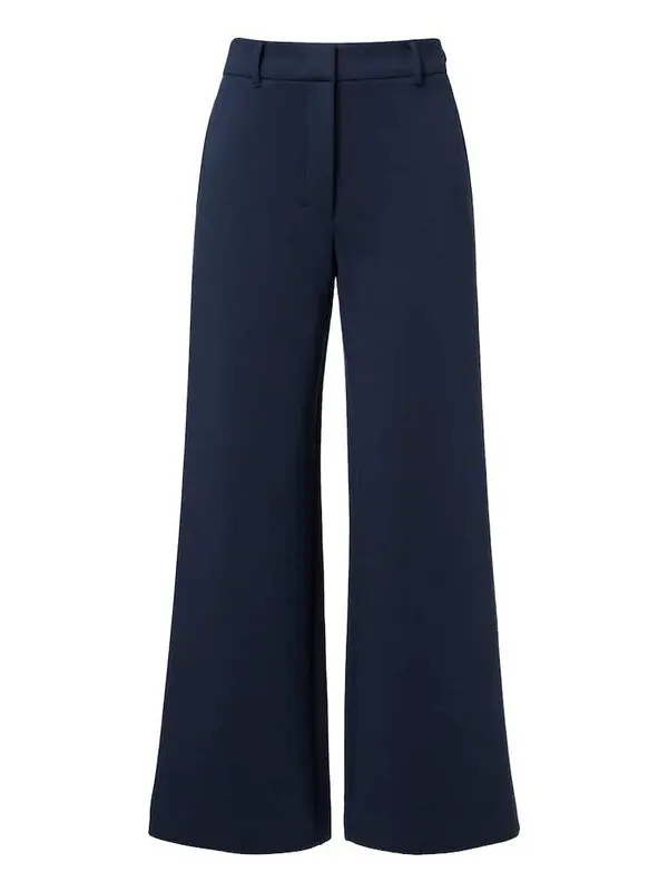 Max Mara Aerovia Cotton-blend Wide-leg Pants - Blue