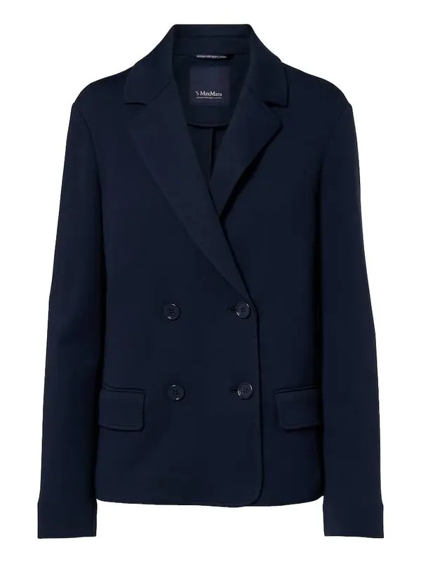 Max Mara Badia Double-breasted Cotton-blend Blazer - Blue