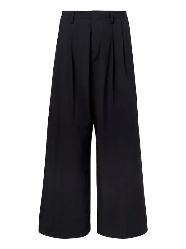 ERL Pleated Wide-leg Trousers In James - Black