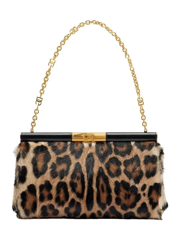 Dolce & Gabbana Marlene Large Calf Hair Shoulder Bag - Brown