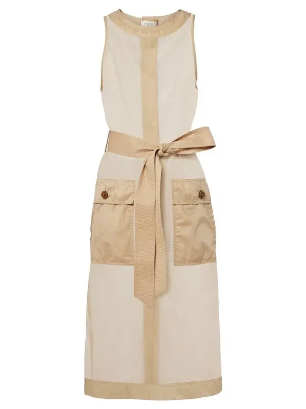 Saint Laurent Semi-sheer Midi Dress - Beige