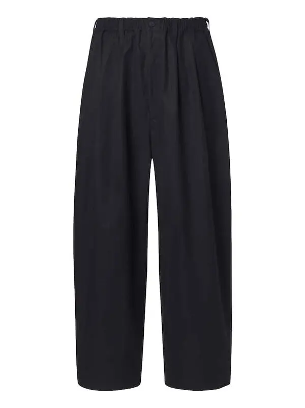 Comme Des Garçons Cotton Twill Wide-leg Pants - Black