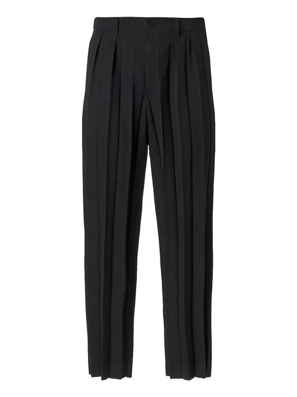 Issey Miyake Homme Plissé Edge Ensemble Pleated Straight Pants - Black