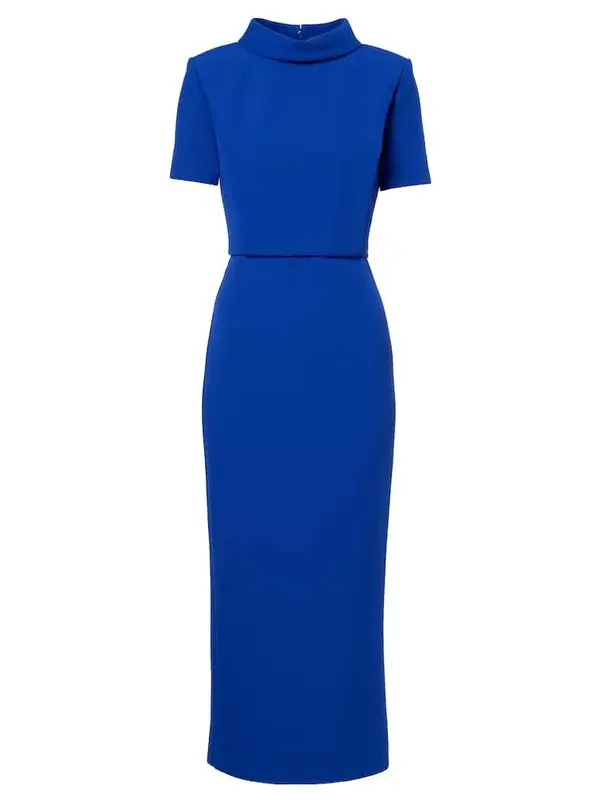 Roland Mouret Crêpe Midi Dress - Blue