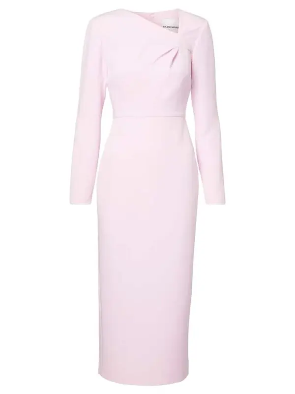 Roland Mouret Asymmetric Draped Crêpe Midi Dress - Pink