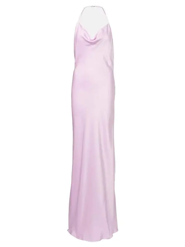 Stella McCartney Envers Satin Slip Dress - Purple