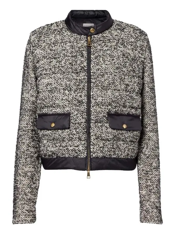 Moncler Down-paneled Wool-blend Jacket - Black