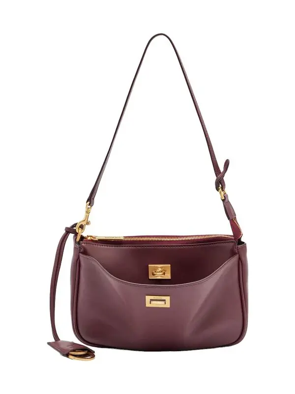 Balenciaga Rodeo Sling Leather Shoulder Bag - Burgundy