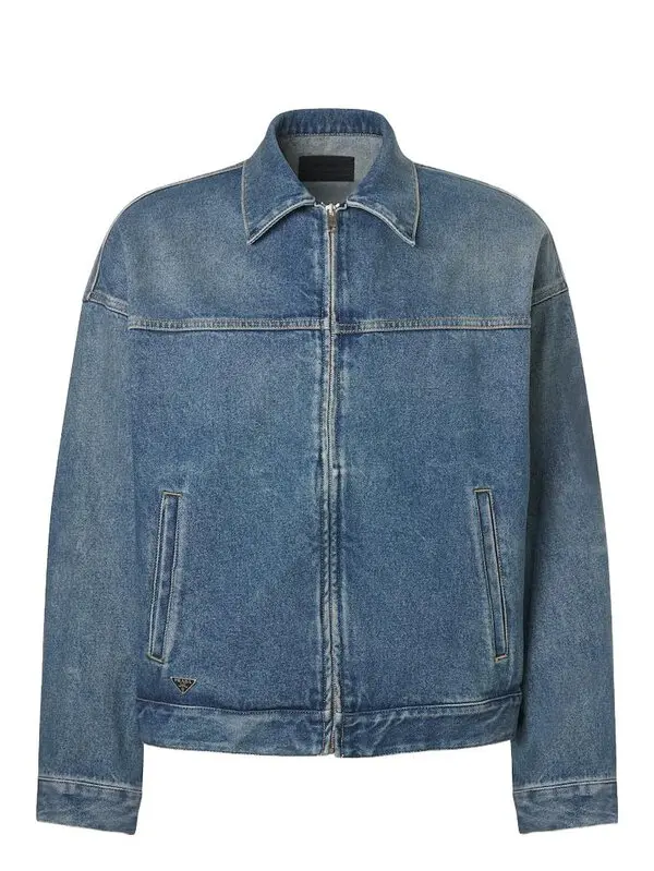 Prada Denim Blouson Jacket - Blue