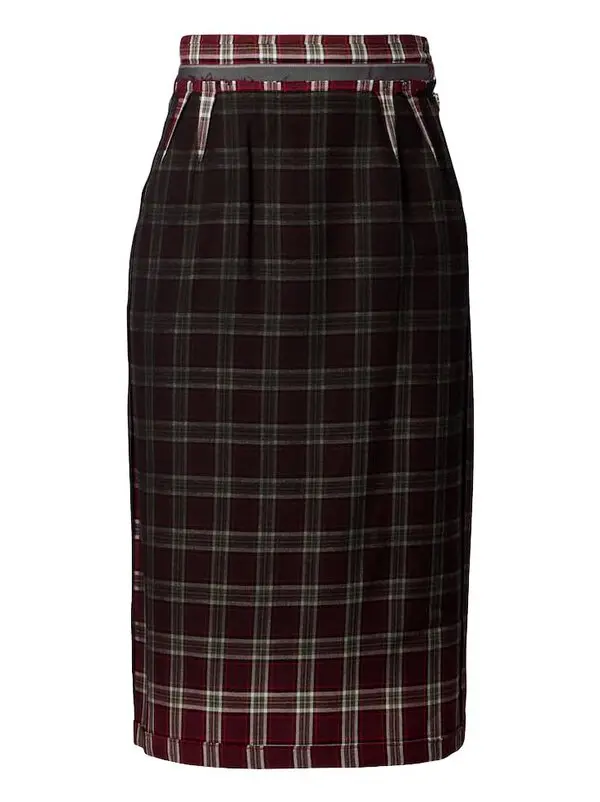 MAISON MARGIELA Checked Pencil Skirt - Multicoloured