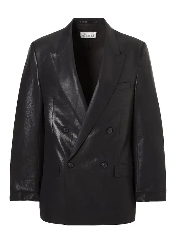 MAISON MARGIELA Double-breasted Virgin Wool Blazer - Black