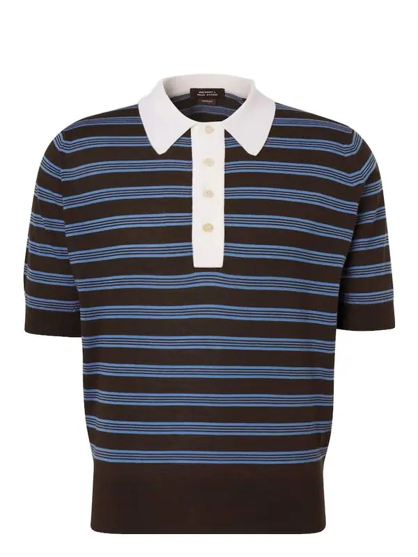 WALES BONNER Breeze Striped Wool Polo Sweater - Multicoloured