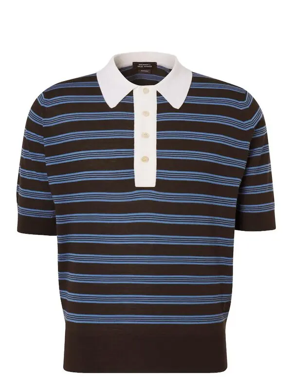 WALES BONNER Breeze Striped Wool Polo Sweater - Multicoloured