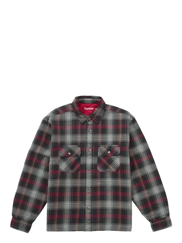 Supreme Quilted Lined Flannel Snap Shirt - Black