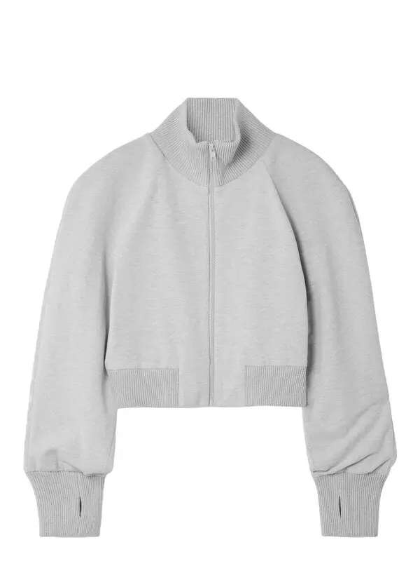 Norma Kamali Oversized Stretch-cotton Jersey Bomber Jacket - Gray