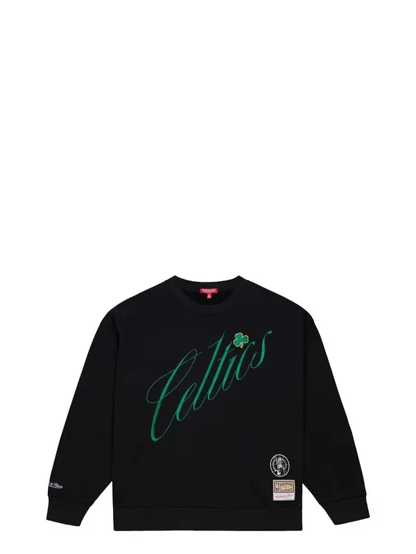 Mitchell & Ness Boston Celtics Hardwood Classics Script Lightweight Sweatshirt - Black