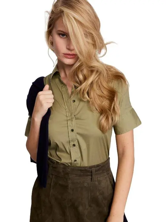 The Shirt By Rochelle Behrens The Short Sleeve Shirt - Olive
