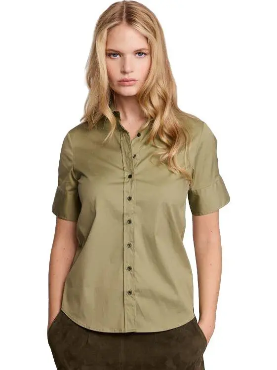 The Shirt By Rochelle Behrens Short Sleeve Shirt - Olive