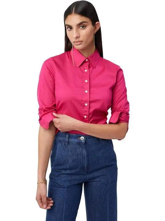 The Shirt By Rochelle Behrens The Icon Fitted Shirt - Fuchsia