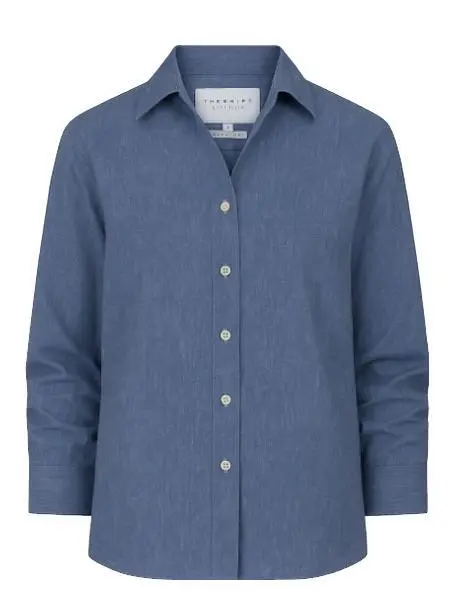 The Shirt By Rochelle Behrens Washed Linen Shirt - Chambray Linen