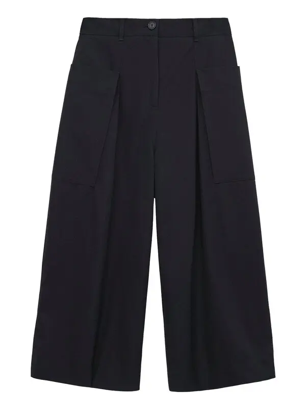 Loewe Cotton-silk Gabardine Cropped Trousers - Black