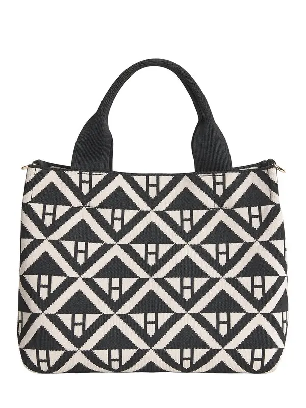 Harrods Geometric Jacquard Tote - Black