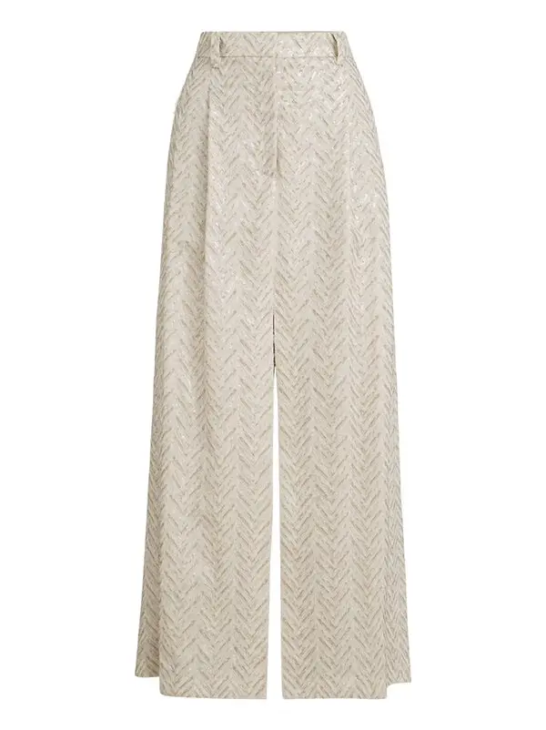 Brunello Cucinelli Linen Sequinned Maxi Skirt - Beige