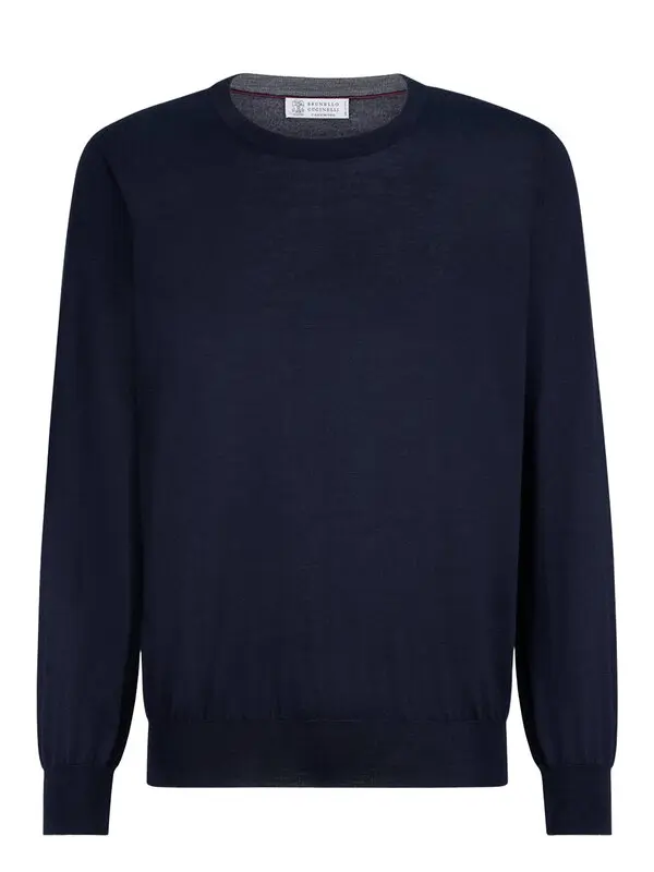 Brunello Cucinelli Cashmere-silk Crew-neck Sweater - Blue