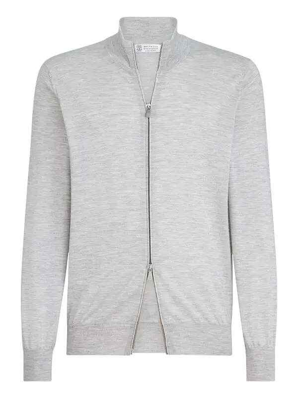 Brunello Cucinelli Cashmere-silk Cardigan - Grey