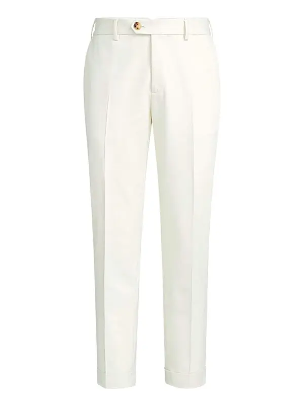 Brunello Cucinelli Cotton-virgin Wool Gabardine Trousers - White