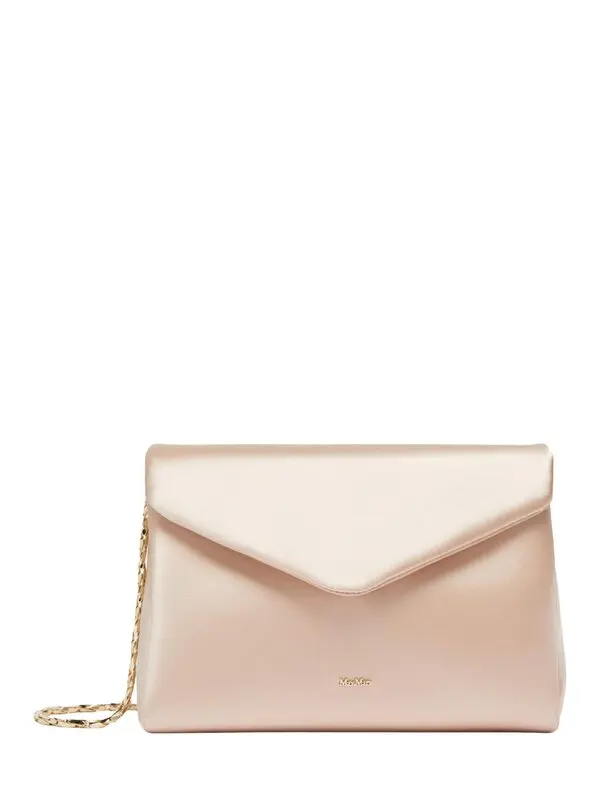 Max Mara Satin Clutch With Chain Strap - Pink