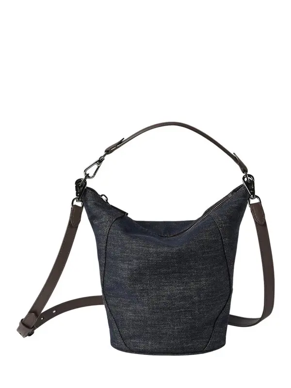 Brunello Cucinelli Small Denim-effect Bucket Bag - Blue