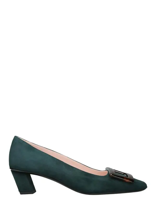 ROGER VIVIER Belle Vivier 45 Suede Pumps - Green