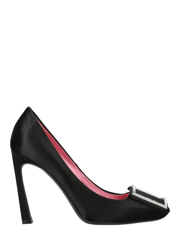 ROGER VIVIER Satin Trompette Pumps 100 - Black