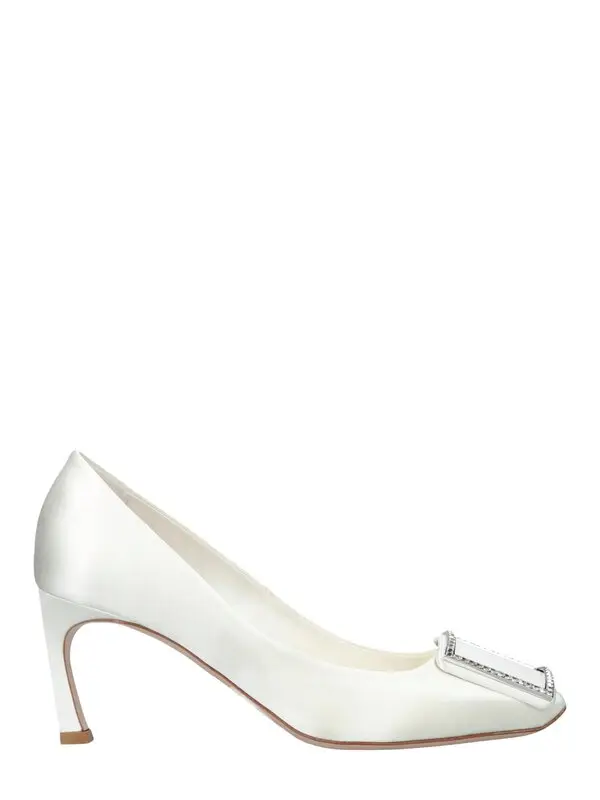 ROGER VIVIER Satin Trompette Pumps - Ivory