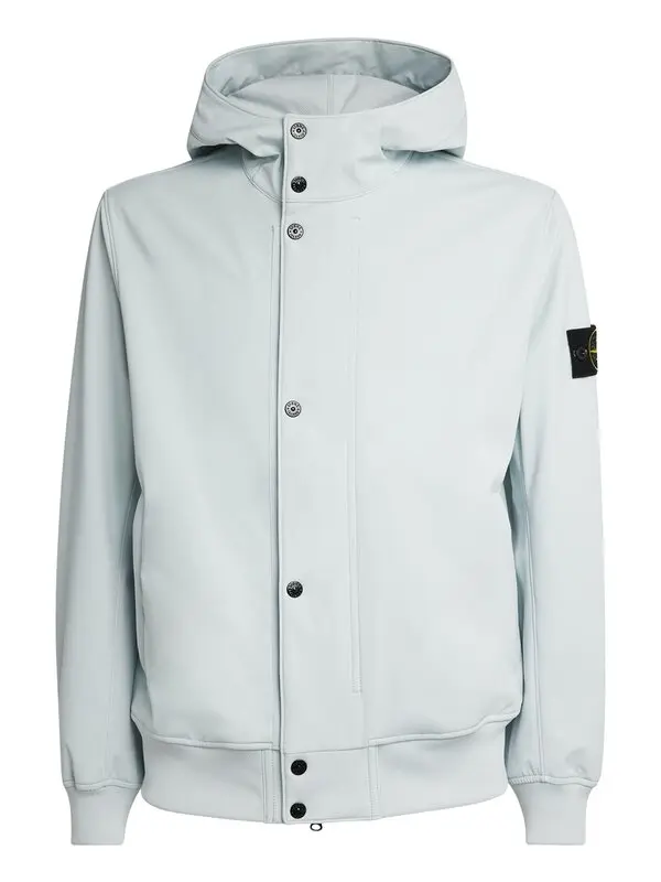 Stone Island Softshell Hooded Parka - Blue