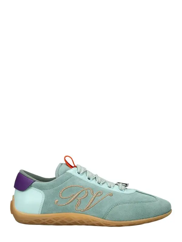 ROGER VIVIER Suede And Satin Viv Sneakers - Blue