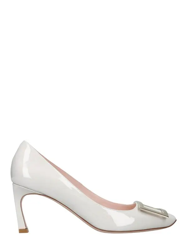 ROGER VIVIER Leather Belle Vivier Trompette Pumps - White